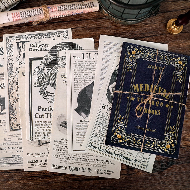 10 Pcs Vintage Medieval Collection of Books Sticky... – Grandado