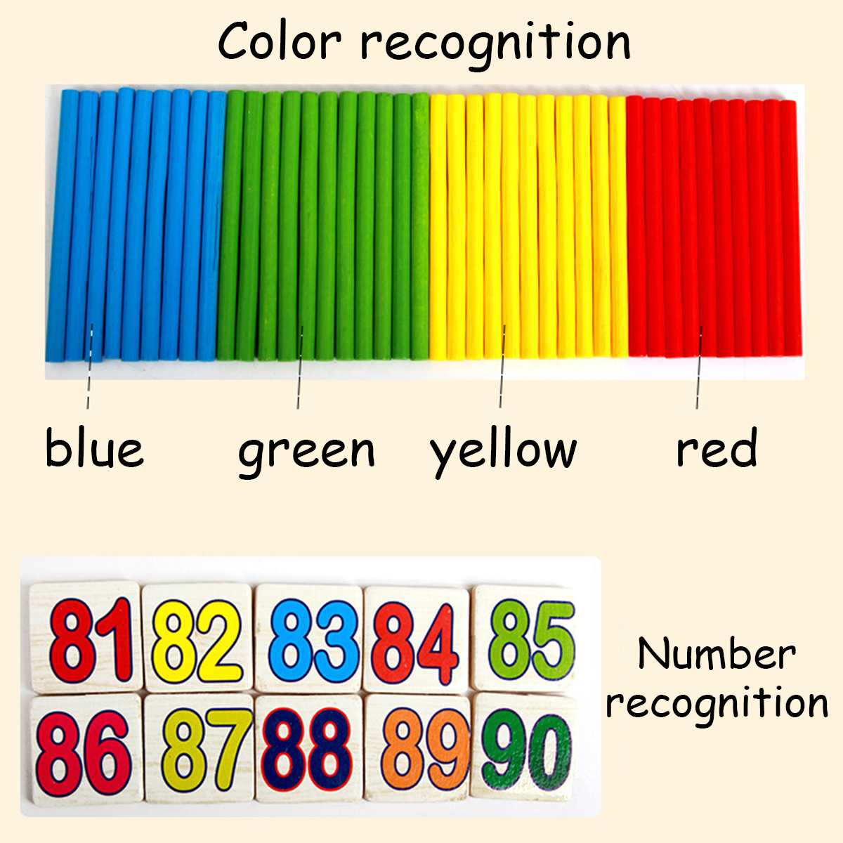 Kids Maths Teaching Box Set Children Wooden Number... – Vicedeal