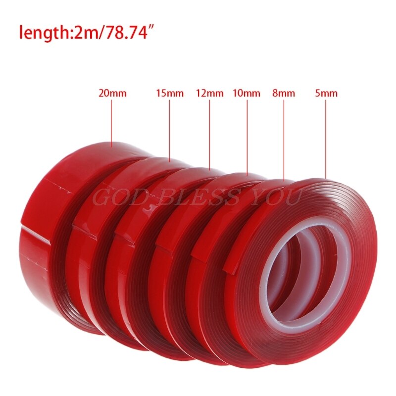 Red Double Sided Adhesive Sticker Tape Ultra High ... – Grandado