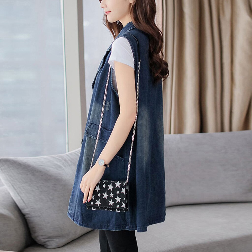 Outerwear & Coats Jackets Women Denim Vest Slim Fi... – Vicedeal