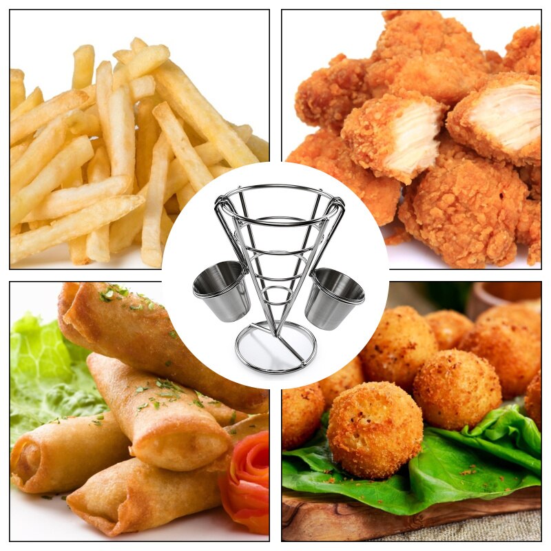 Stainless Steel French Fries Holder Stand Snack Di... – Grandado