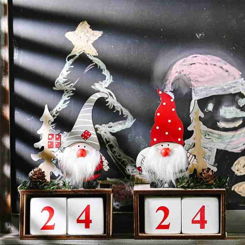Christmas wooden Santa Claus countdown countdown w... – Grandado