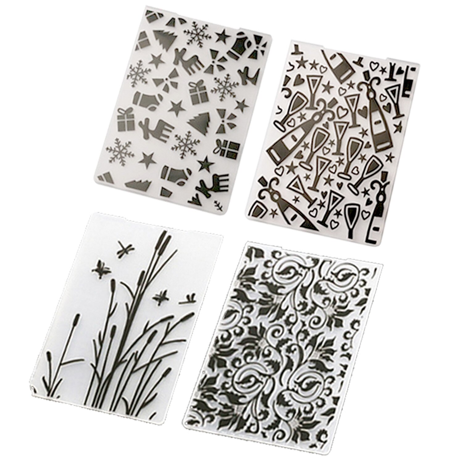 4 patroon Embossing Map Plastic Sjablonen Stencil ... – Vicedeal