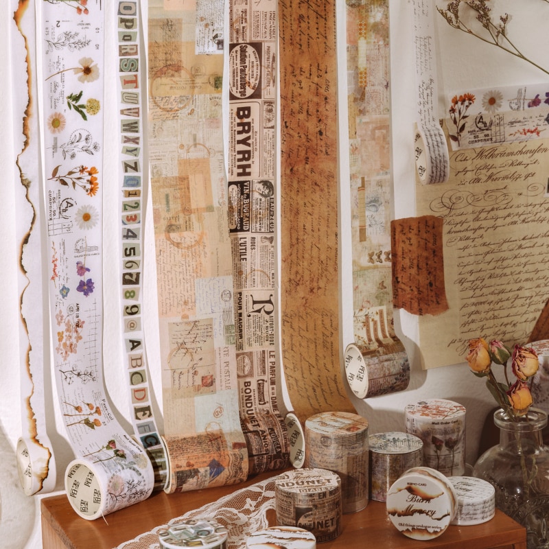 Retro Mottled Collage Masking Washi Tape Vintage l... – Grandado