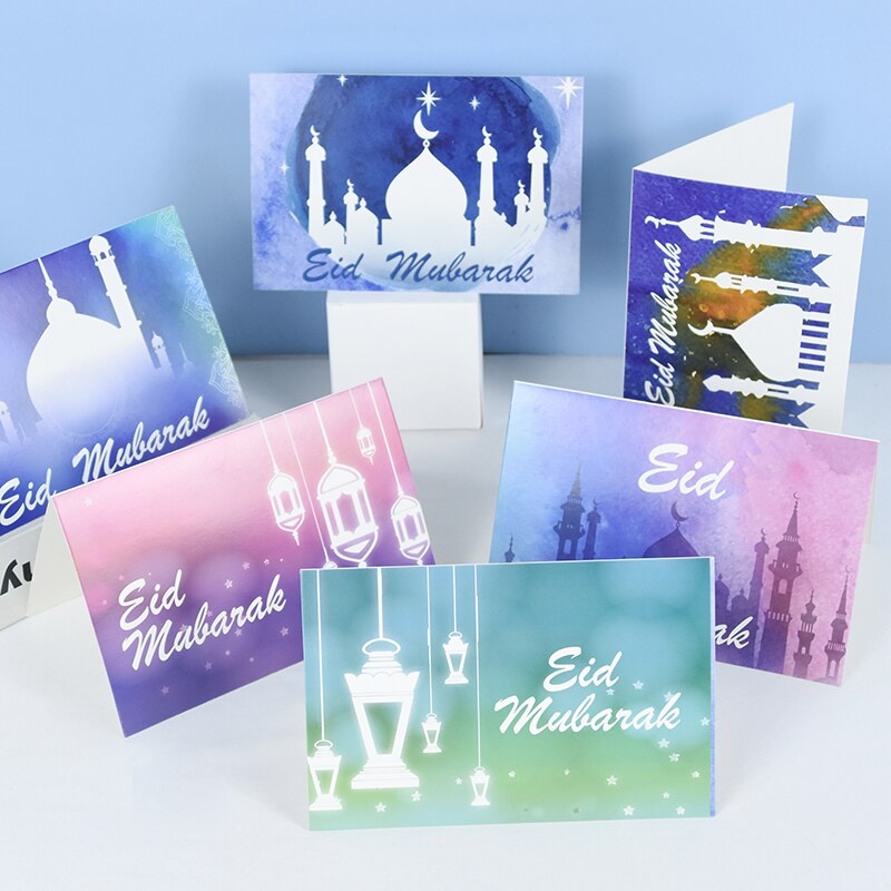 6pcs Eid Mubarak Invitation Cards with Envelopes T... – Vicedeal