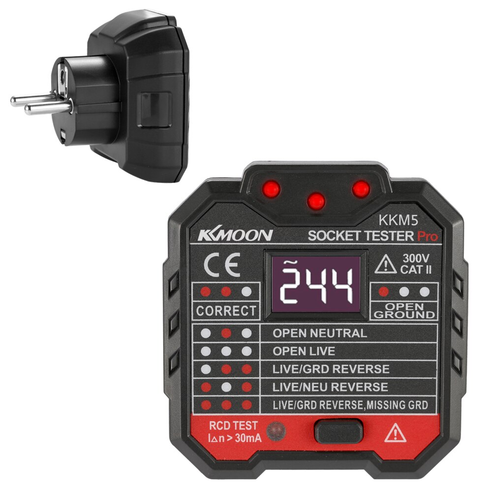 UK 30mA Socket Tester Digital Display Socket Detec... – Vicedeal