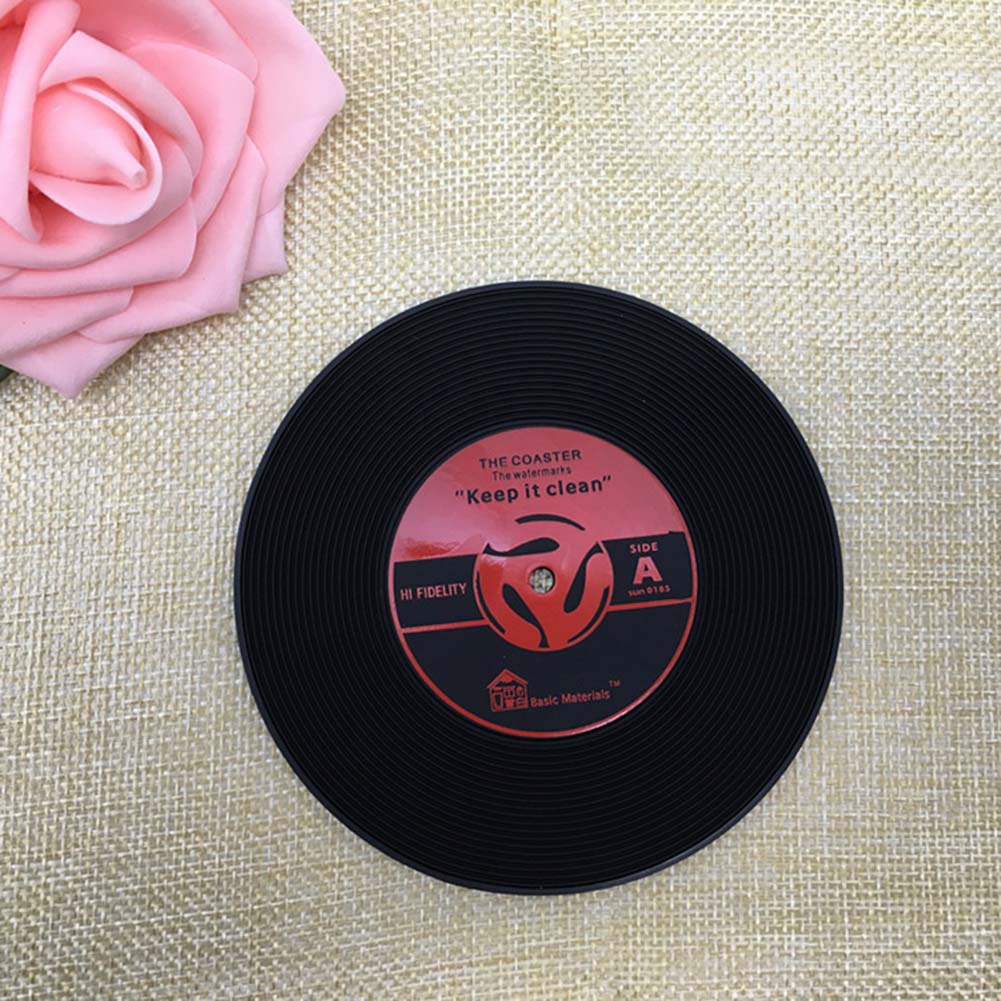 4/6Pcs Vintage Retro CD Tape Mat Disc Drinks Coast... – Grandado