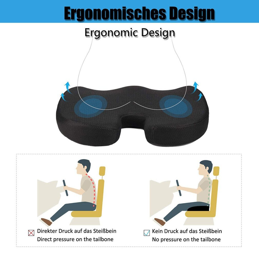 Rejse åndbar sædehynde coccyx ortopædisk hukommels... – Grandado
