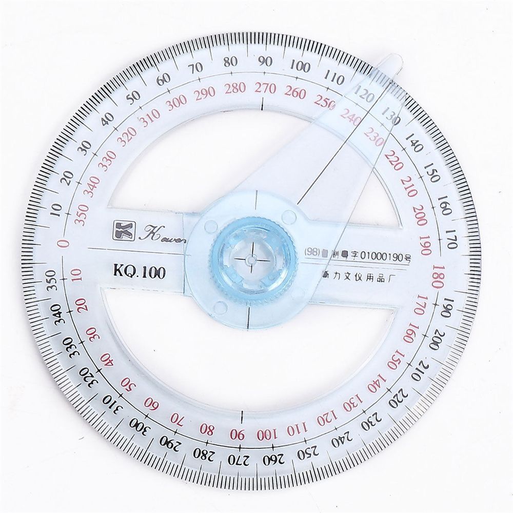 360 Degree Plastic Pointer Protractor Ruler Angle ... – Grandado