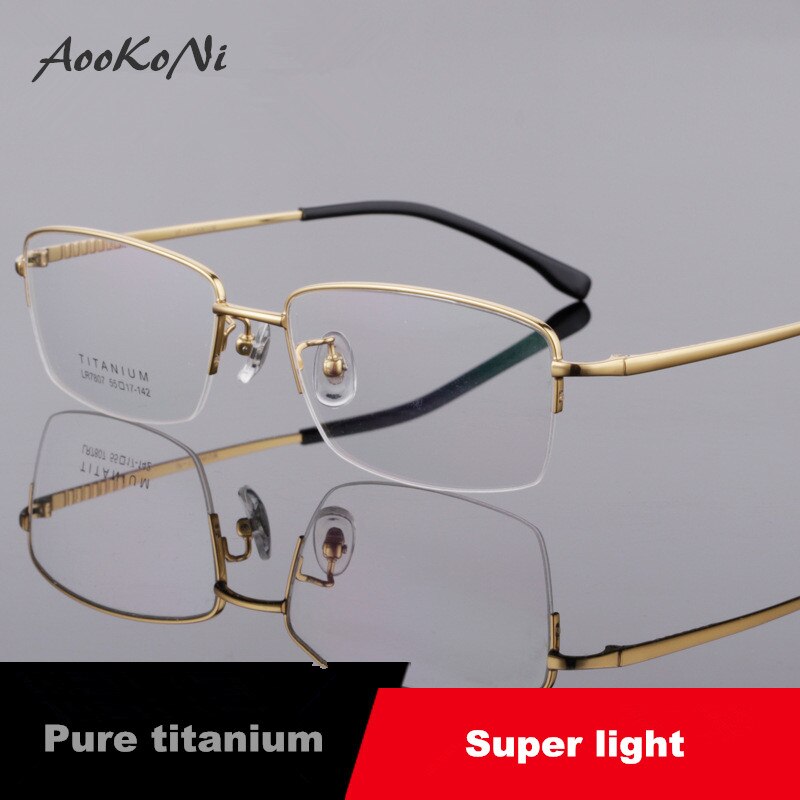 AookoNi Pure 100% Titanium Glasses Half-frame '... – Grandado