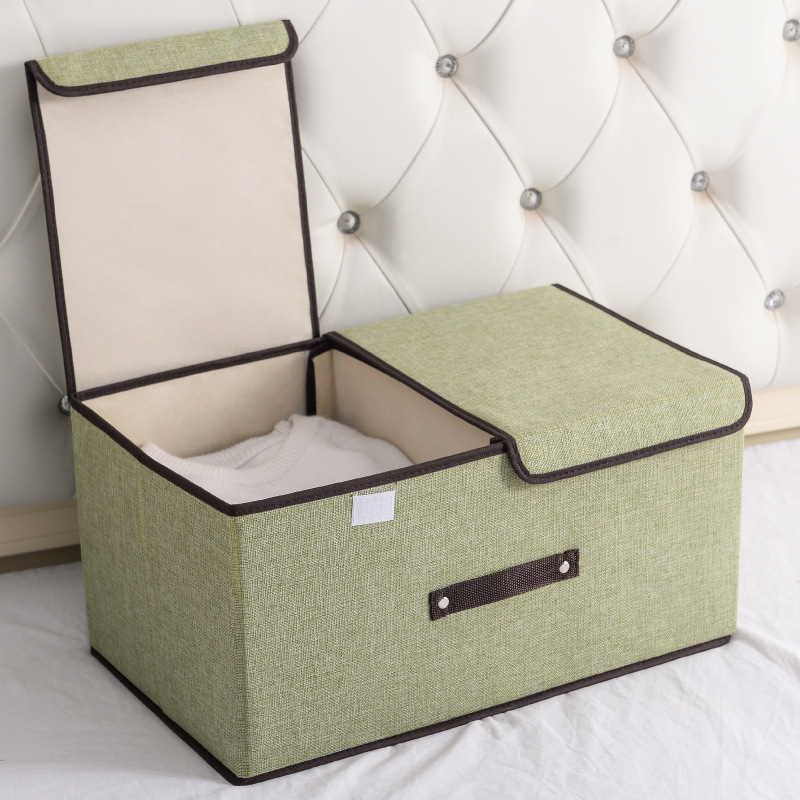 Cotton Fabric Foldable Storage Box Large Double Li... – Grandado