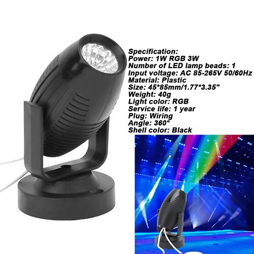 RGB LED Stage Spotlight 85-265V 360° Adjustable KT... – Grandado