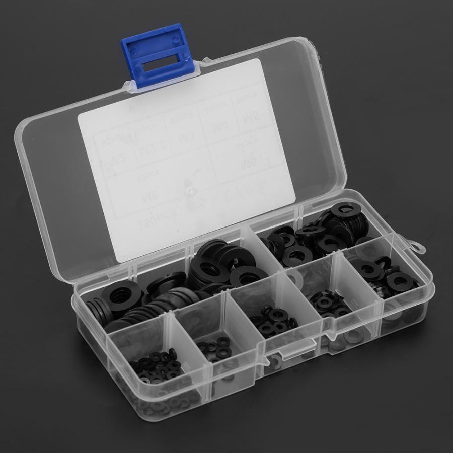 Rubber Washer 350pcs Black Nylon Plastic Washer Fl... – Grandado