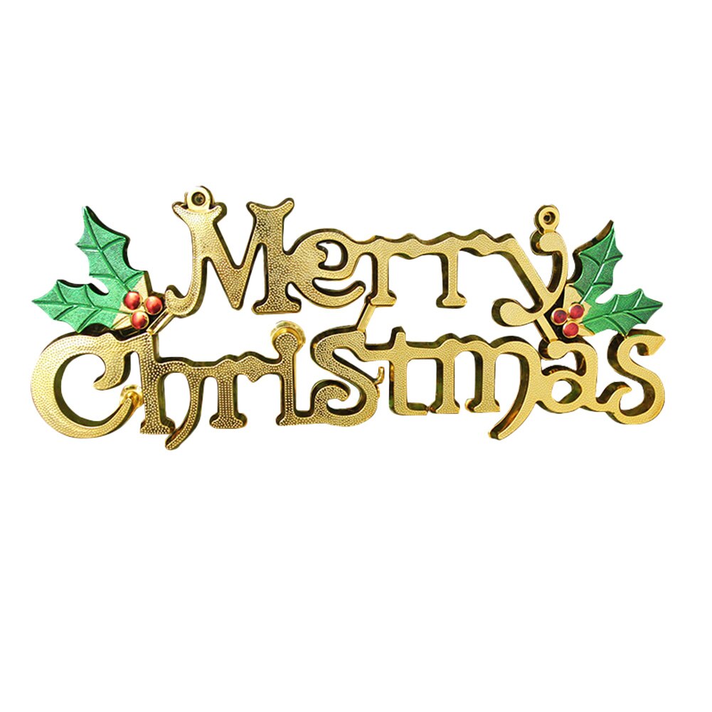 Gold Merry Christmas Letter Card Year Pendant Xmas... – Grandado