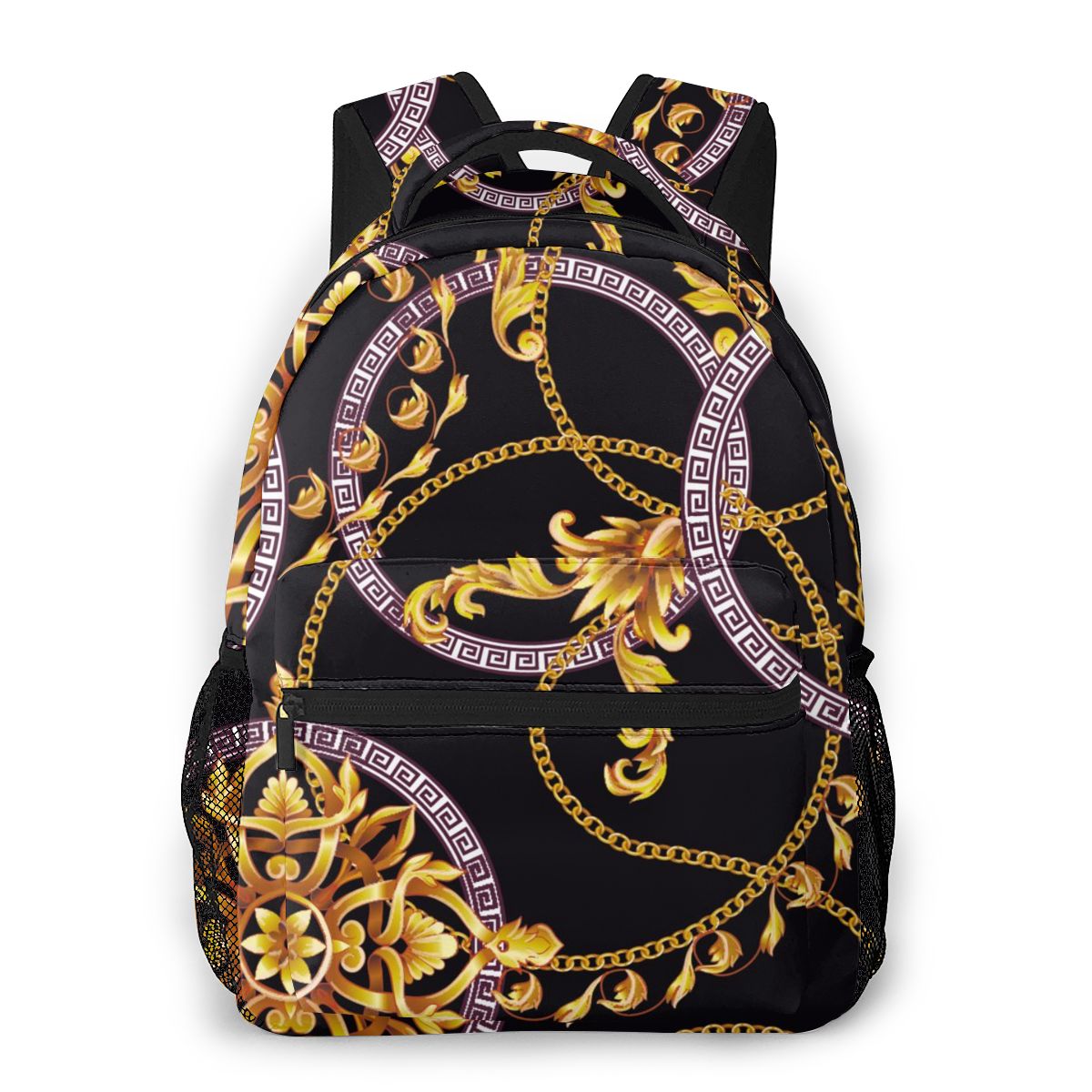 OLN Backpack Women Shoulder Bag Golden Baroque Pat... – Vicedeal