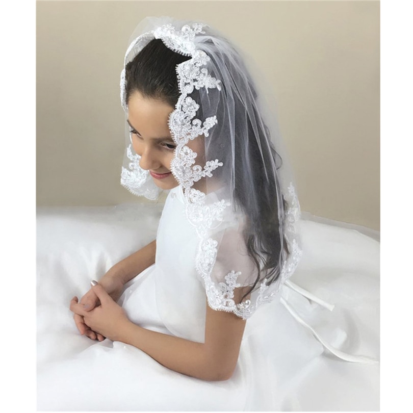 Voile de première communion pour filles, en Tulle ... – Grandado