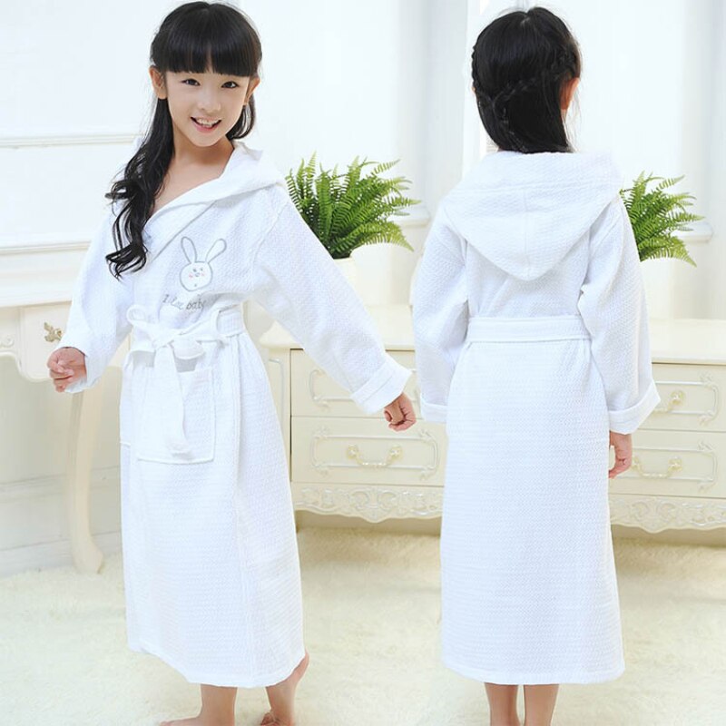 Blue Pink White Long Sleeve Waffle Bath Robe Sleep... – Vicedeal