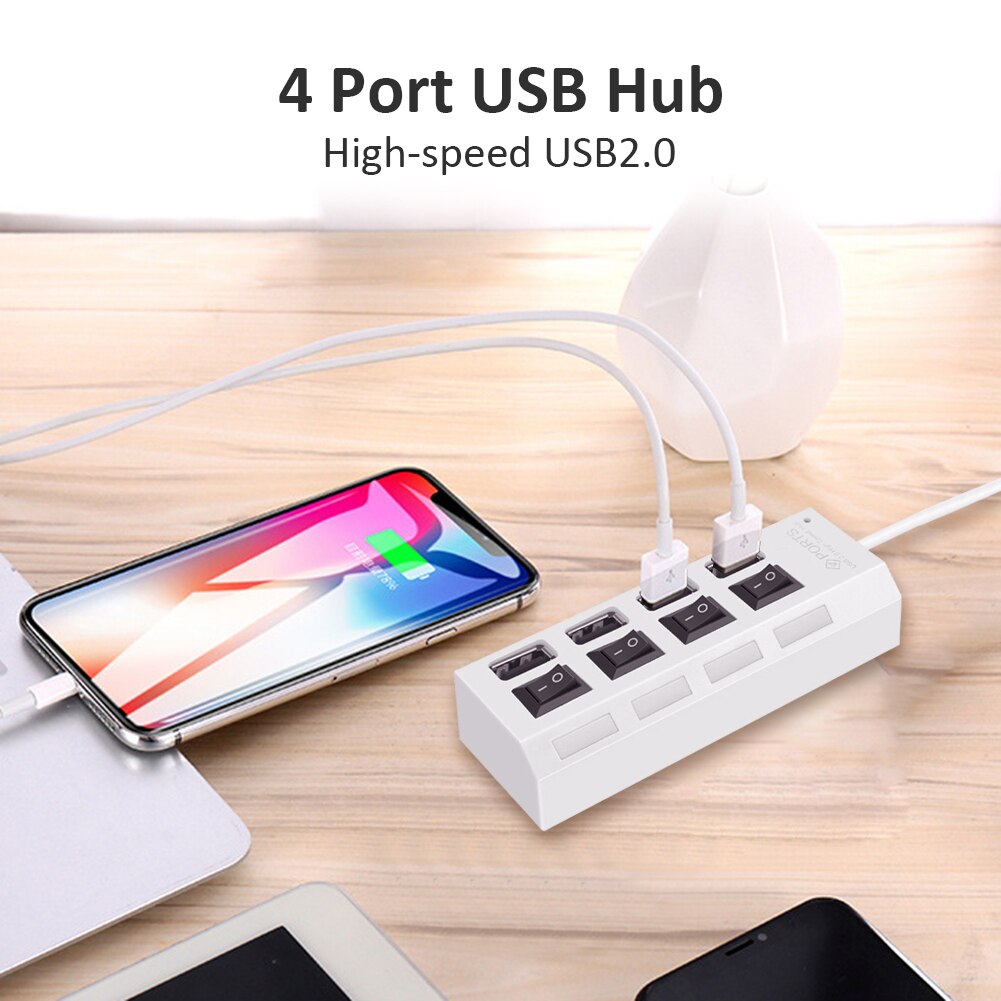 480Mbps Adapter Splitter USB Hub USB 2.0 Power Cor... – Vicedeal