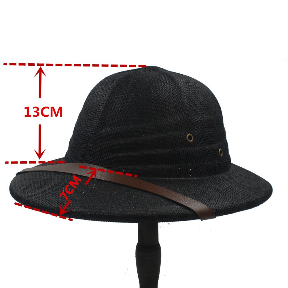 Straw Helmet Pith Fedora Hats For Women Men Vietna... – Vicedeal