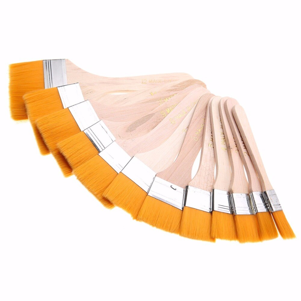 12Pcs Wooden Oil Painting Brush Artist Acrylic Pan... – Grandado