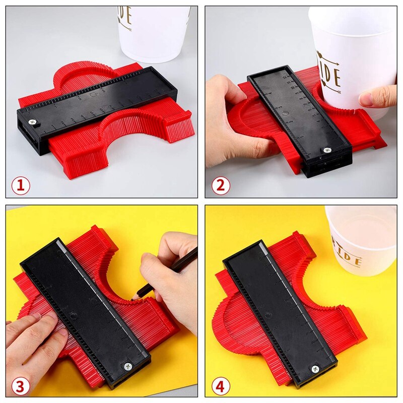 3 Pieces Contour Gauge Plastic Profile Gauge Multi... – Grandado