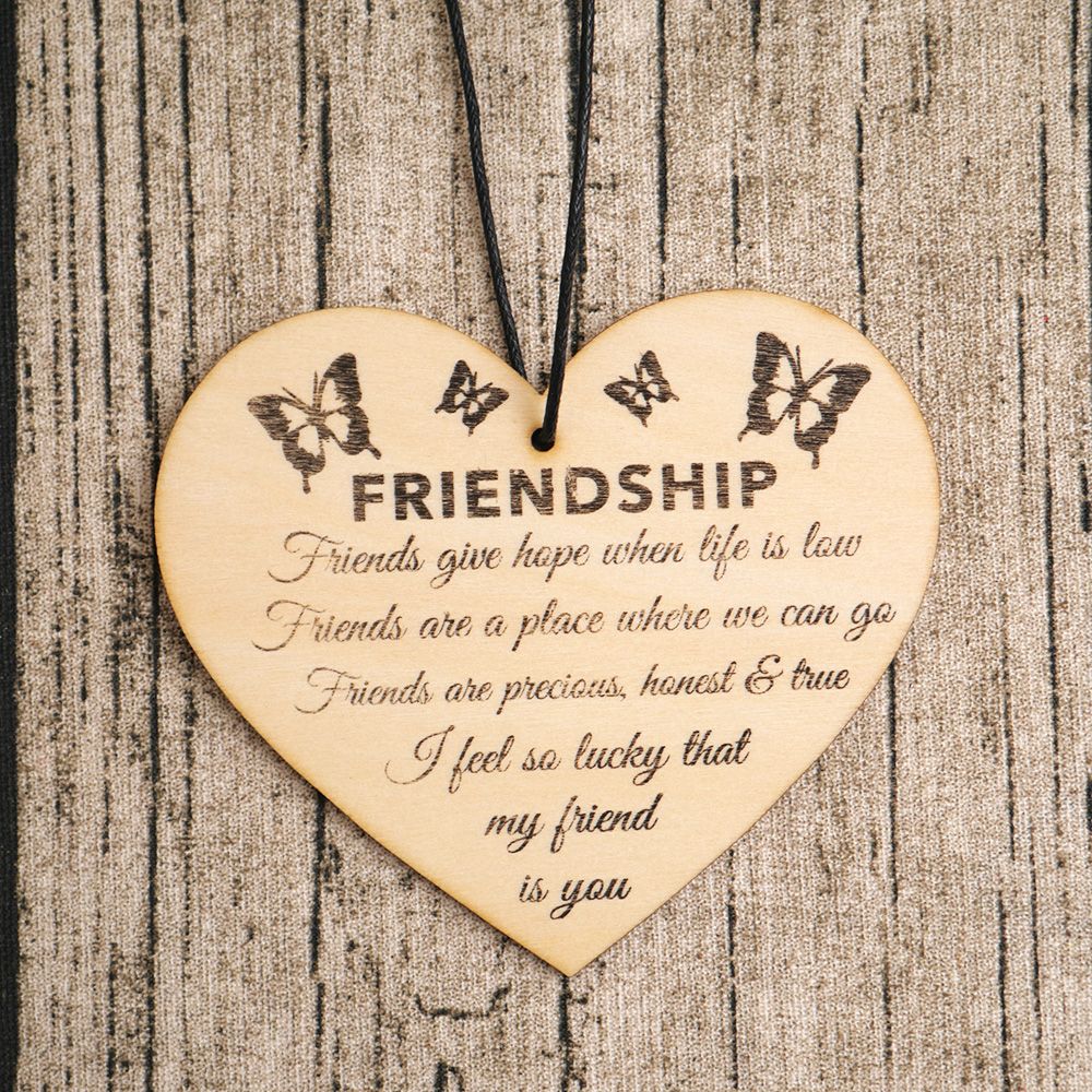 wood Message Card Friendship Sign Best Friend Hang... – Grandado