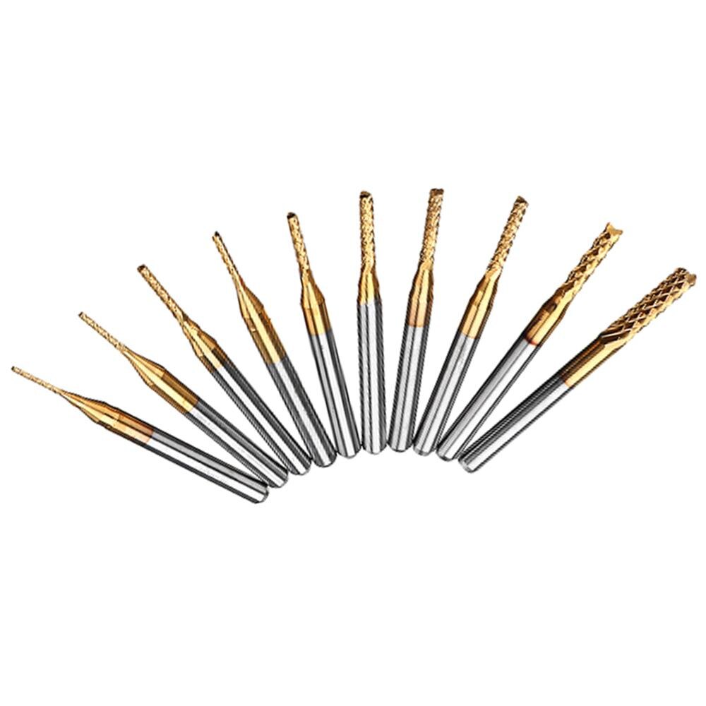 10Pcs End Mill 1/8" Shank Titanium Pating Coated E... – Grandado