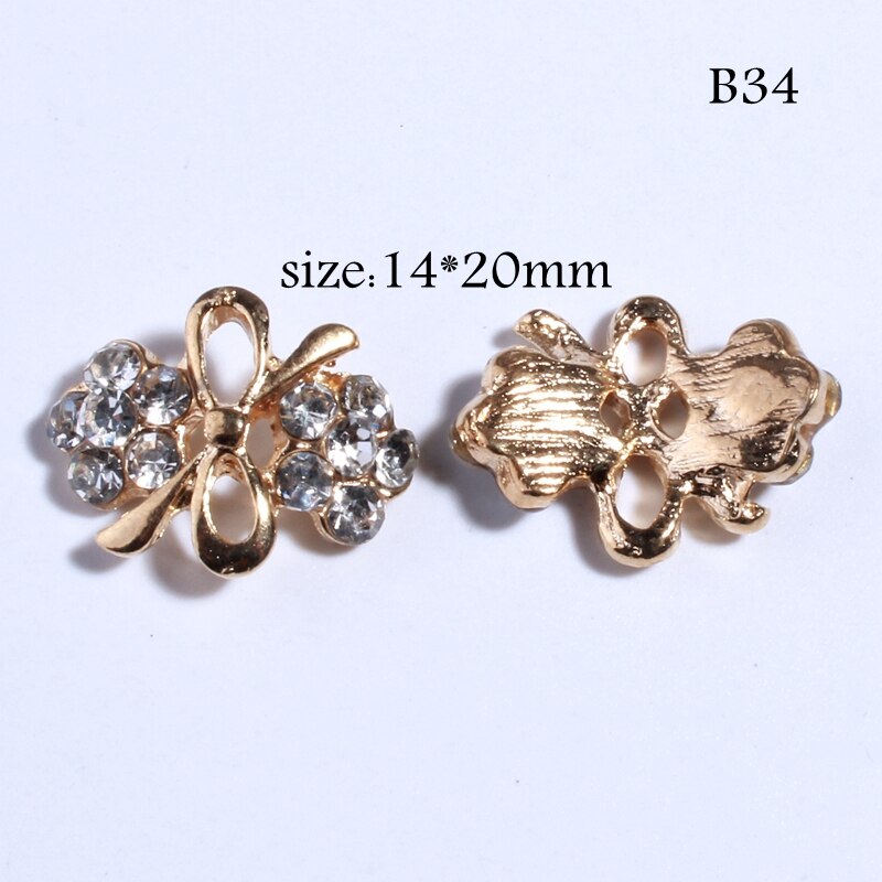 10PCS 14*20MM Vintage Bows Shape Crystal Buttons F... – Grandado