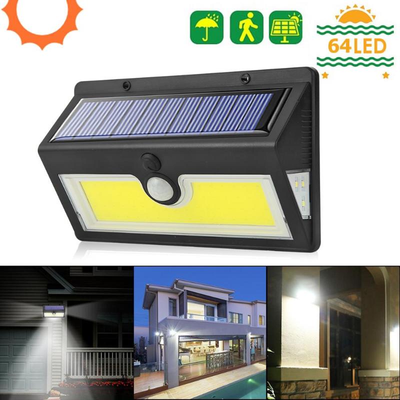 3 Werkingsmodi 64 COB LEDs Solar LED Wandlamp Moti... – Vicedeal
