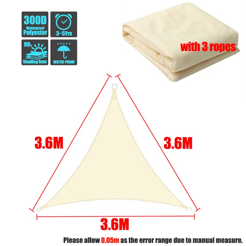 Beige 300d 8 størrelser almindelig trekant skygge ... – Grandado