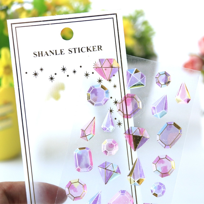 1 Sheet DIY 3D Shining Diamond Stickers Beautiful ... – Vicedeal