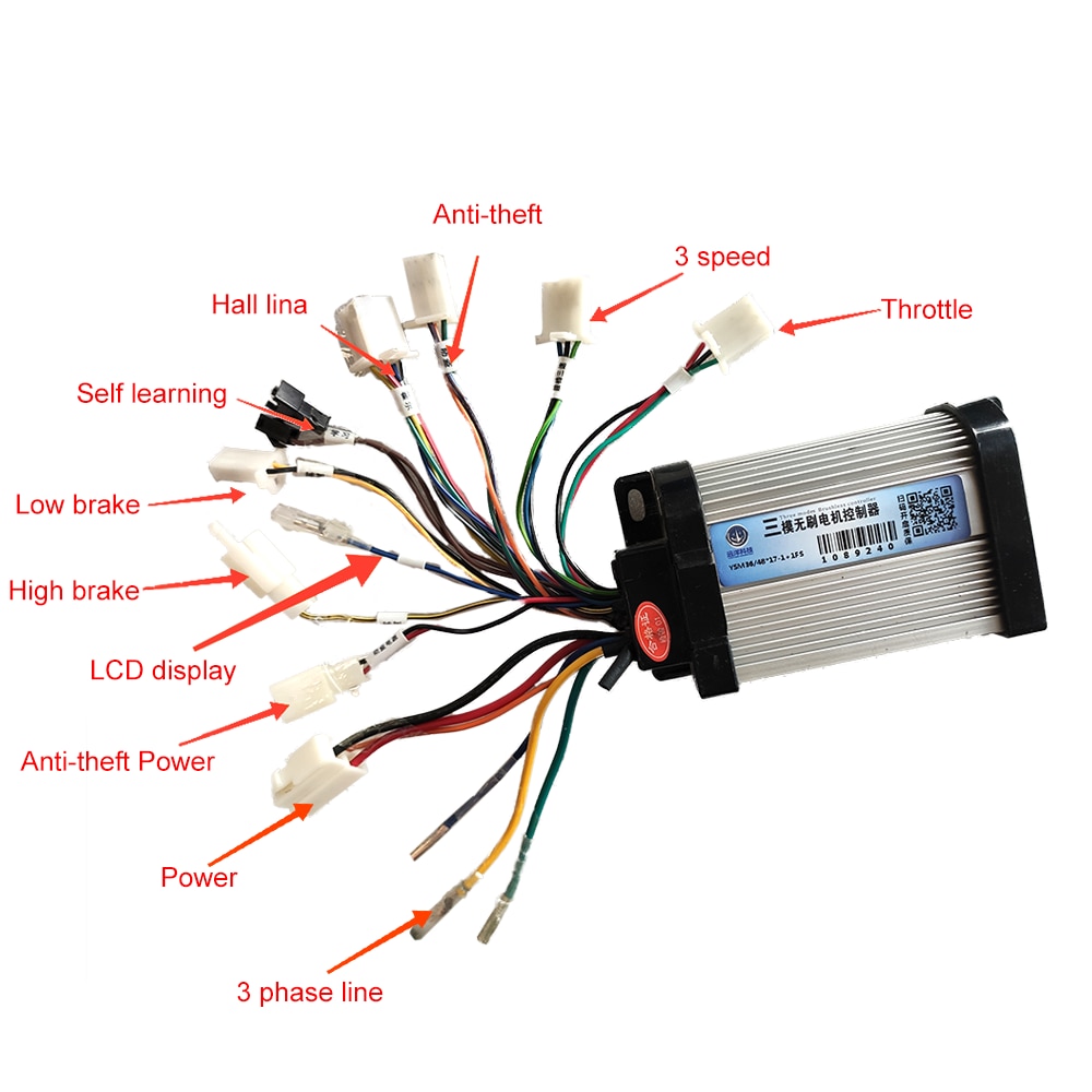 Bldc Controller 36V/48V 350W 450W Auto Erkenning S... – Grandado