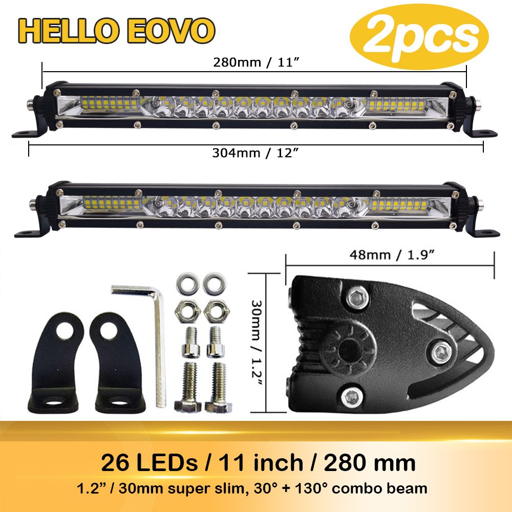 Slim led bar 11 tommer 21 tommer led lys bar arbej... – Grandado