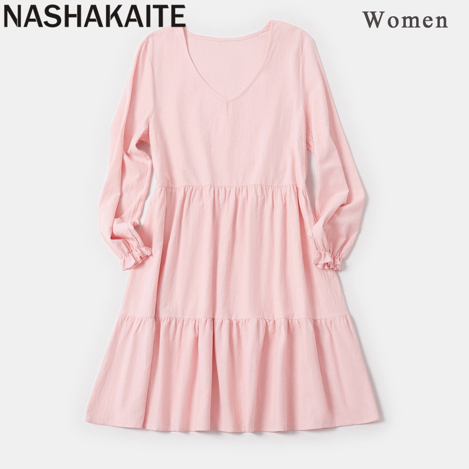 NASHAKAITE Autumn Pink Sweet Mother daughter dress... – Grandado