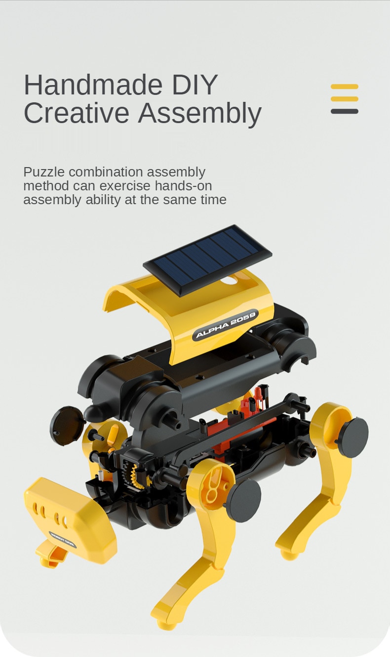 Quadruped Bionic Smart Robot Dog Toys Steam Solar ... – Grandado