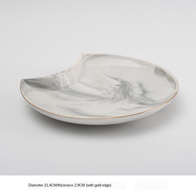Marbled Nordic Style Dinner Plate, Dish Plate, Fru... – Grandado