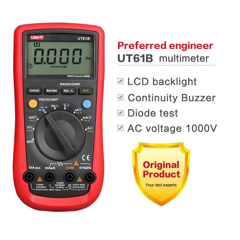 UNI-T-multímetro Digital moderno UT61B UT-61B, 400... – Grandado