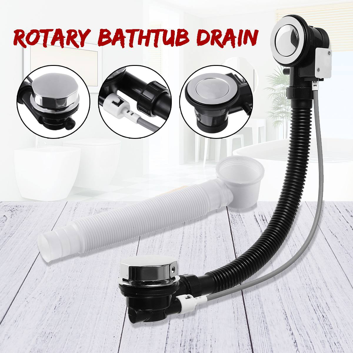 Brass Drain Bathroom Rotary Bath Tub Overflow Up P... – Grandado