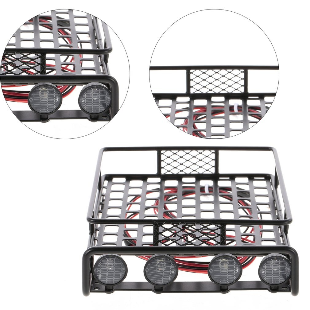 Metal Luggage Rack With 4 LED Lights Climbing Car ... – Grandado