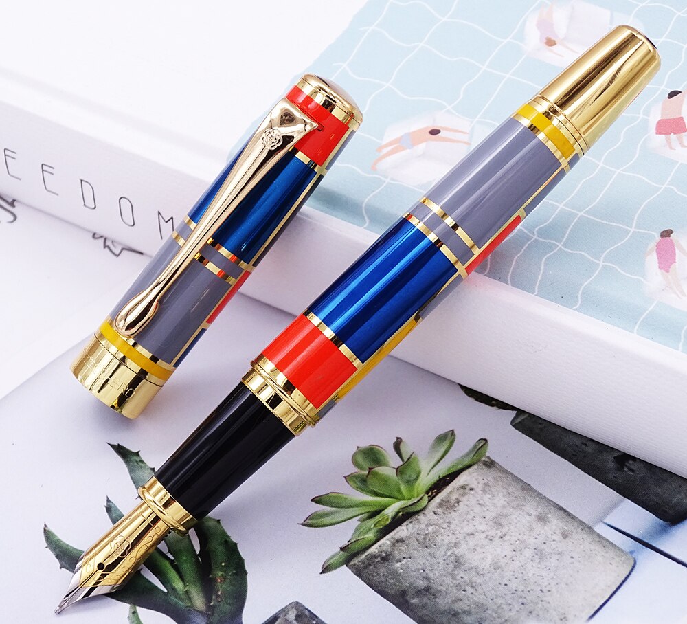 Hero 767 Fountain Pen with Golden Trim Colored Ink... – Grandado