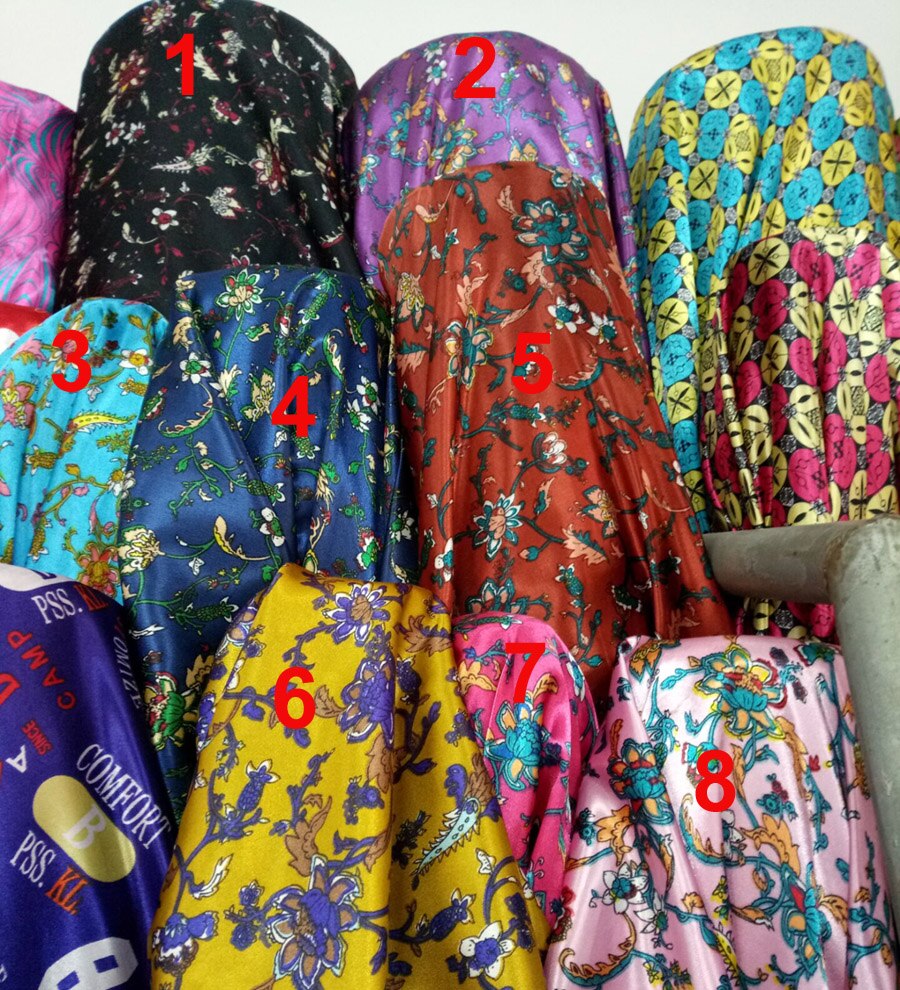 Diy satin stof blank charmeuse paisley satin stof ... – Grandado