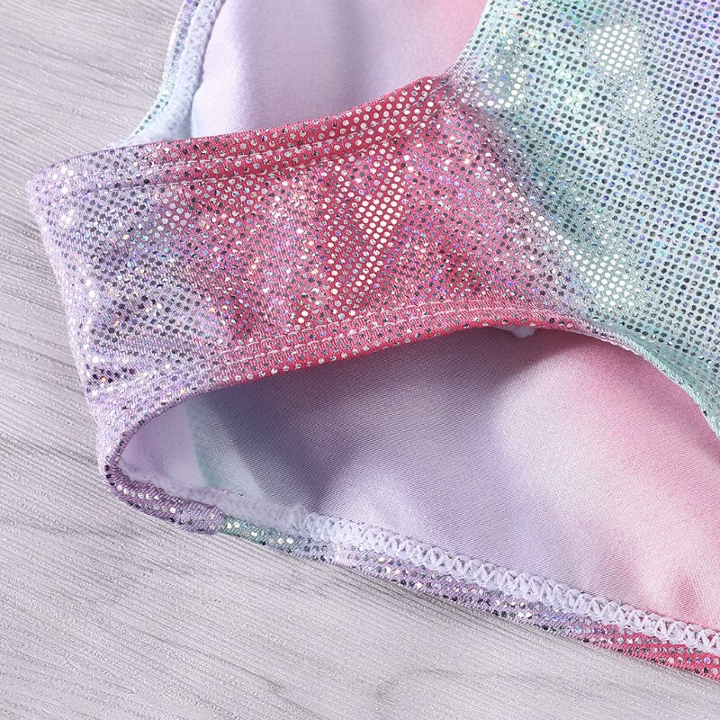 Girl Silver Press Bikini Children Teenage Swimsuit... – Vicedeal