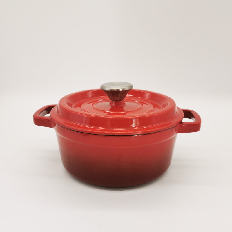20cm Cast Iron Red Enamel Stew Soup Pot – Grandado