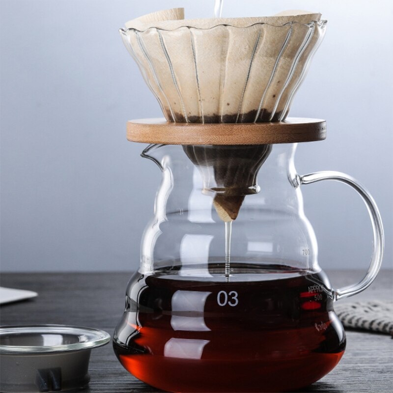 Wooden Brackets Glass Coffee Dripper and Pot Set J... – Grandado
