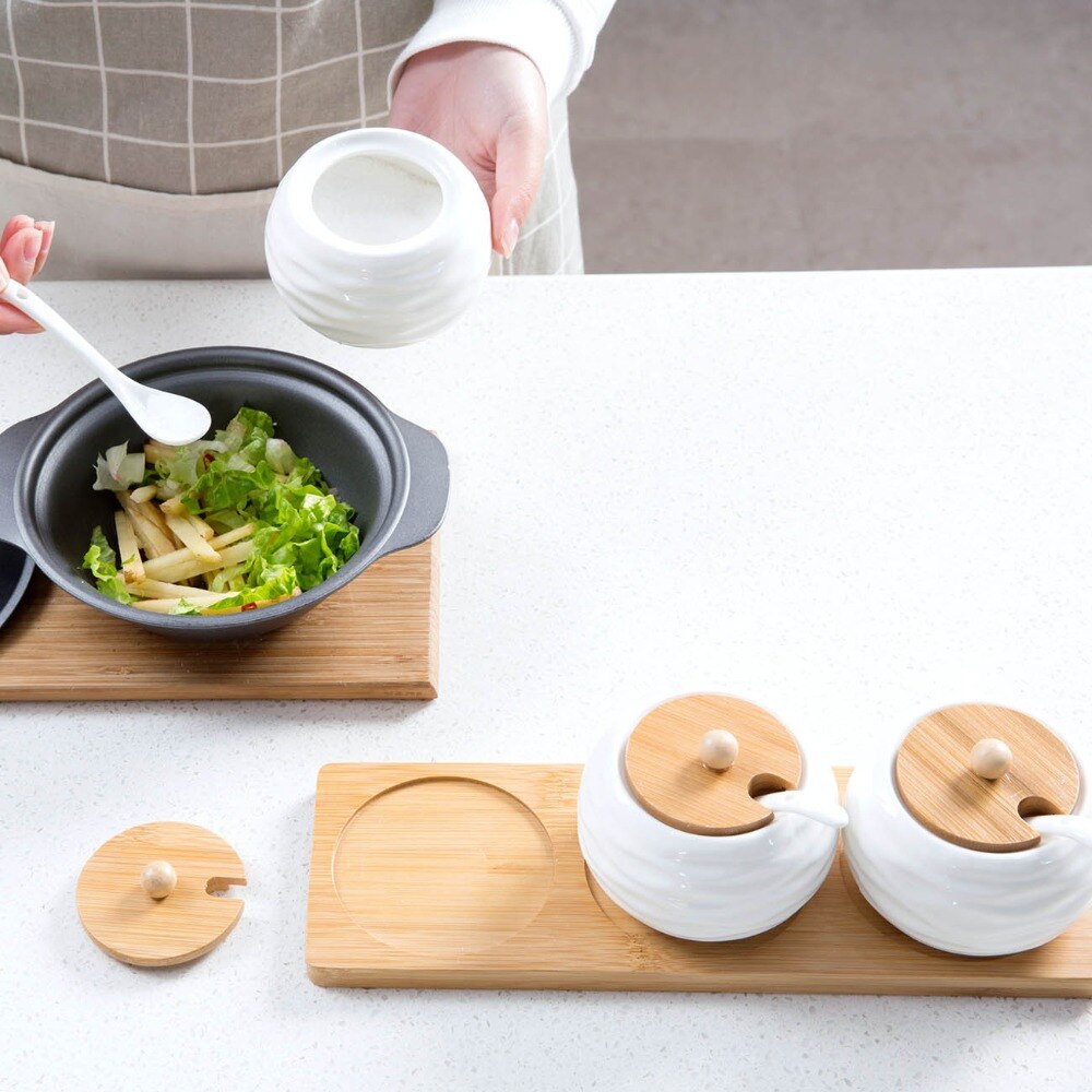 3Pcs/Set Ceramic Spice Jar Can Seasoning Box Salt ... – Grandado