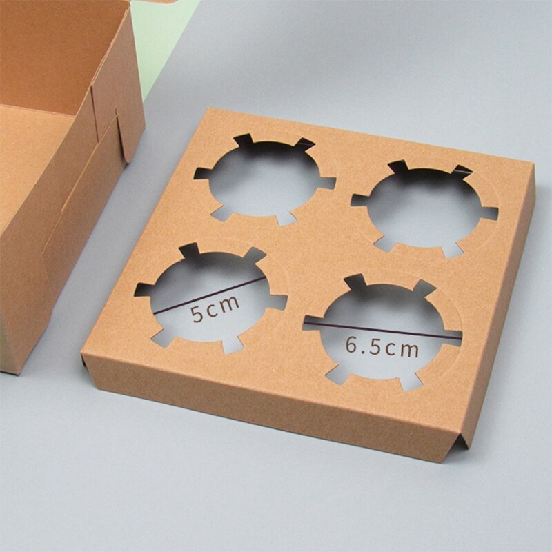 Open Window Cup Cake Box Kraft Paper Pastry Puffin... – Grandado