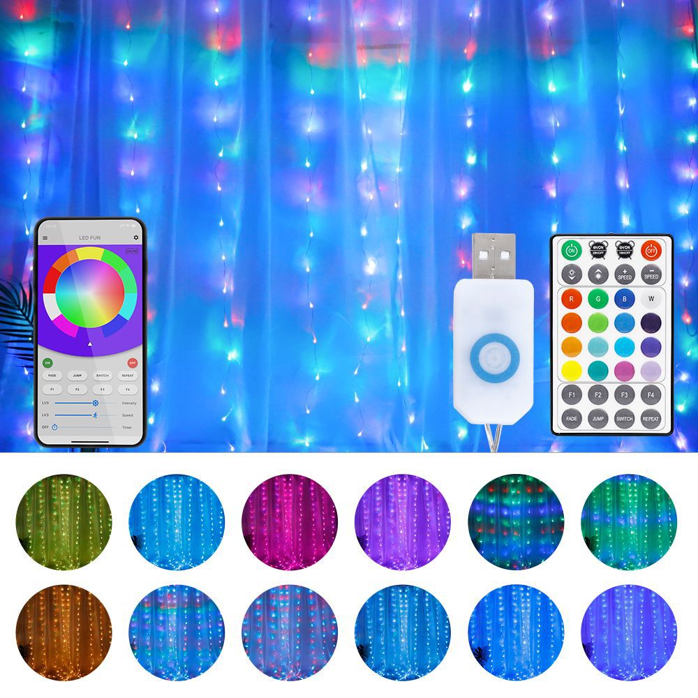 Twinkly Smart Garland Curtain Window LED RGB Year ... – Vicedeal