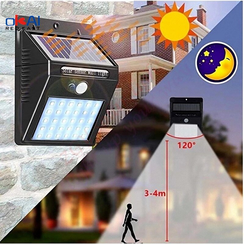 30/100 Led Solar Light Outdoor Solar Lamp Pir Moti... – Grandado