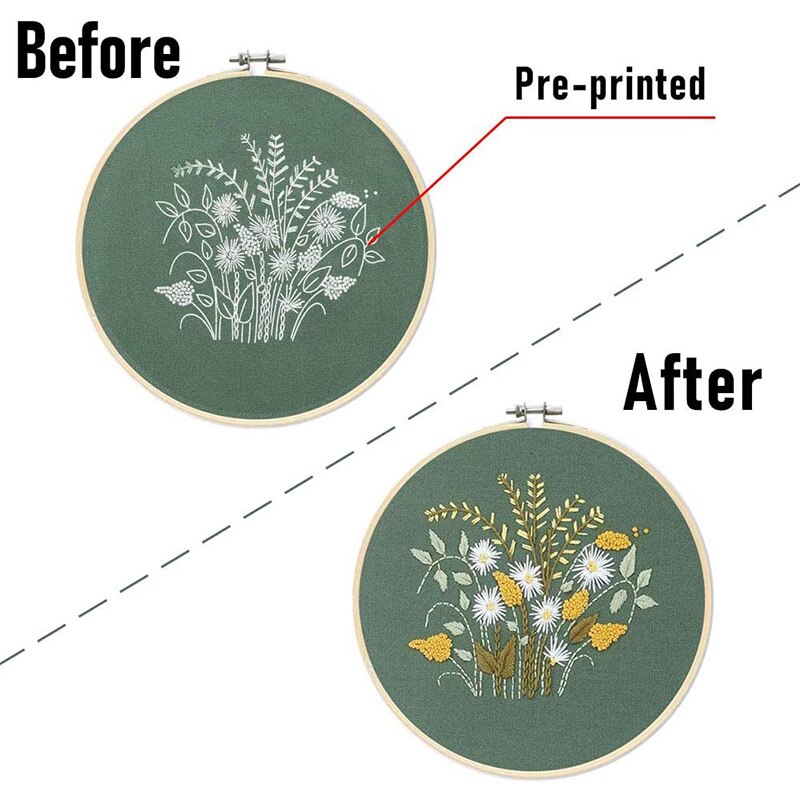 3 Sets Embroidery Starter Kit with Pattern, Cross ... – Grandado