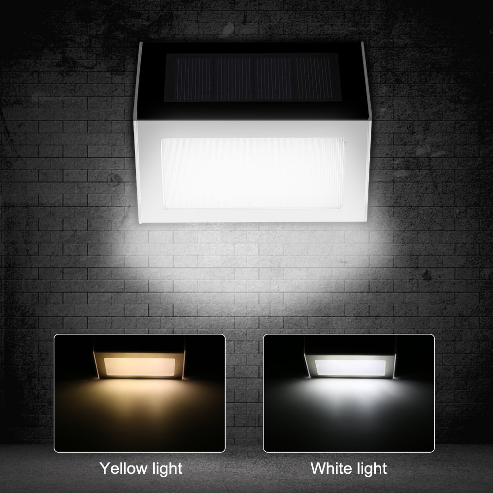 2 LEDs Solar Light Wit Geel Licht Solar Lamp Licht... – Vicedeal